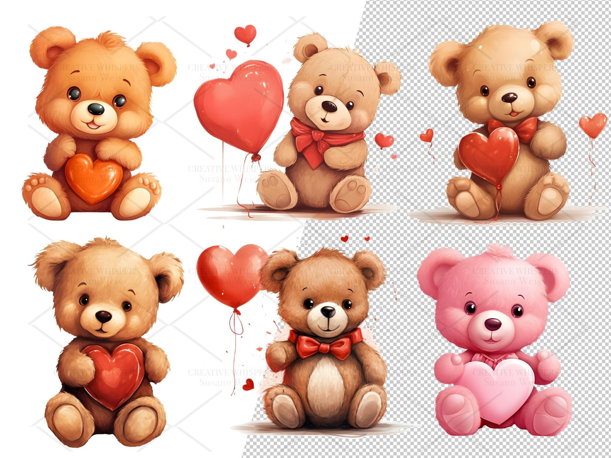 30 Digital Cute Teddy Bear Clip Art Set Cute Teddy Bear - Etsy