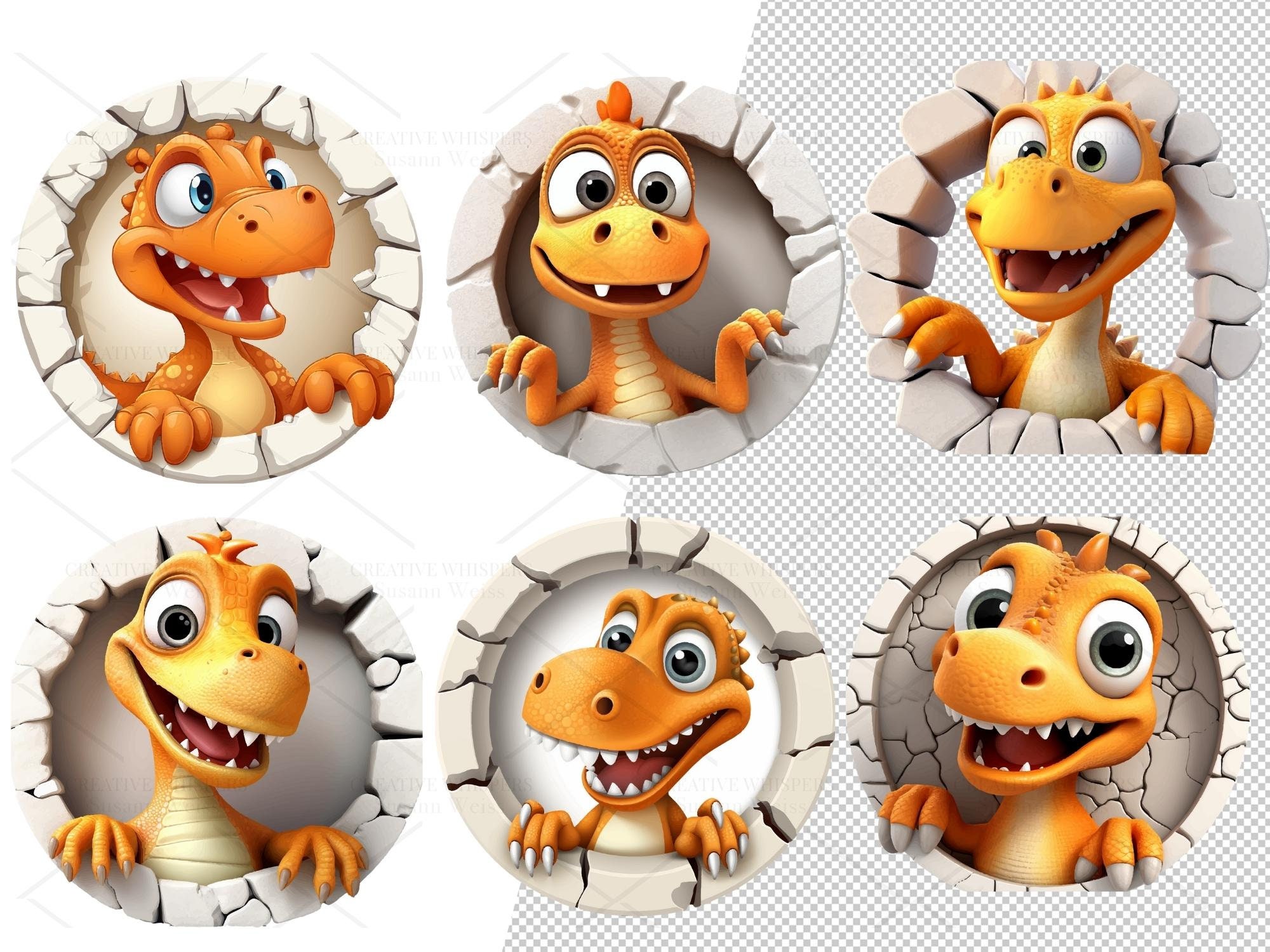 30 Digital Cute Dinosaurs Sticker SVG PNG Clipart Set - Etsy