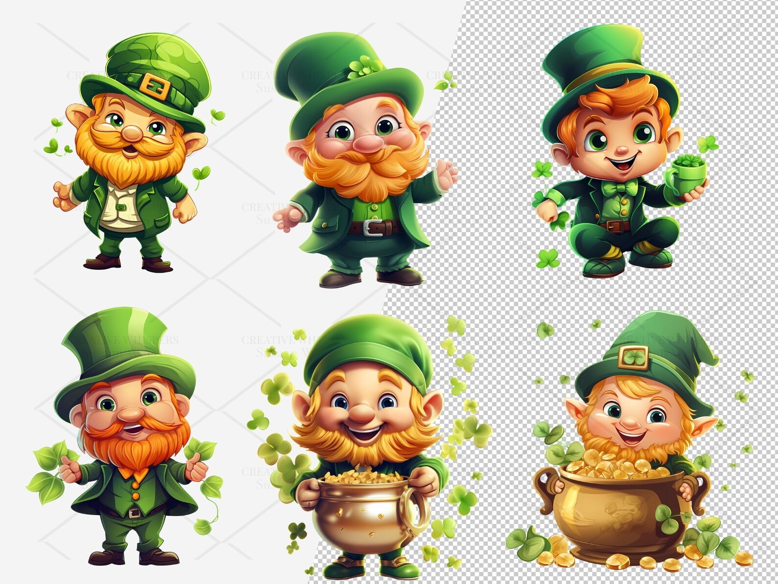 27 Digital Cute St. Patricks Clipart Set, Cute St. Patricks Sticker ...