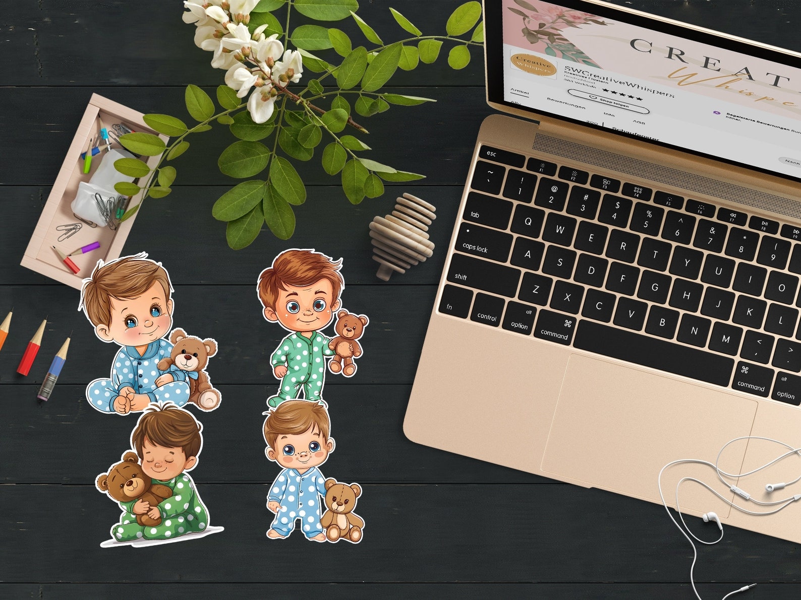 Cute Baby Boy Cartoon Sticker, Clipart Bundle- 10 High Quality Pngs ...