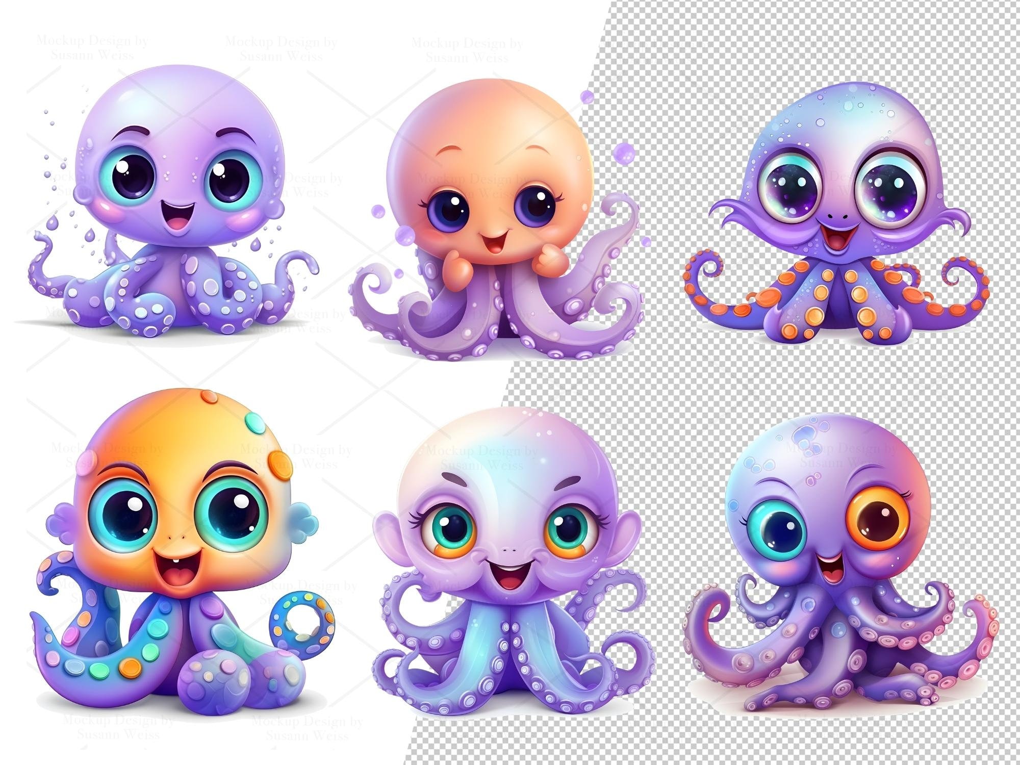 24 Vibrant Octopus Sticker Collection: Colorful and Adorable Decals for ...