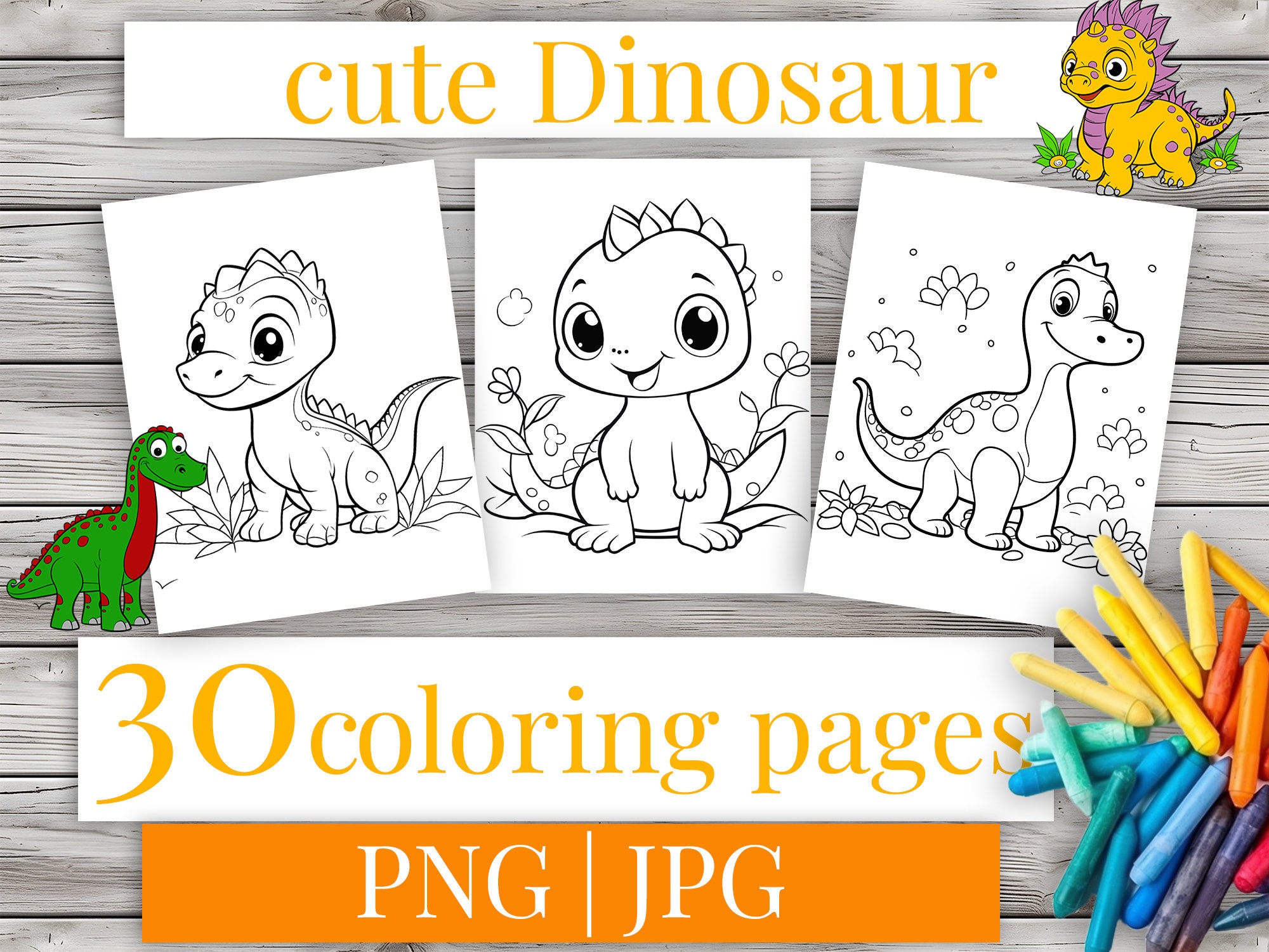 Cute Baby Dinosaur Coloring Pages