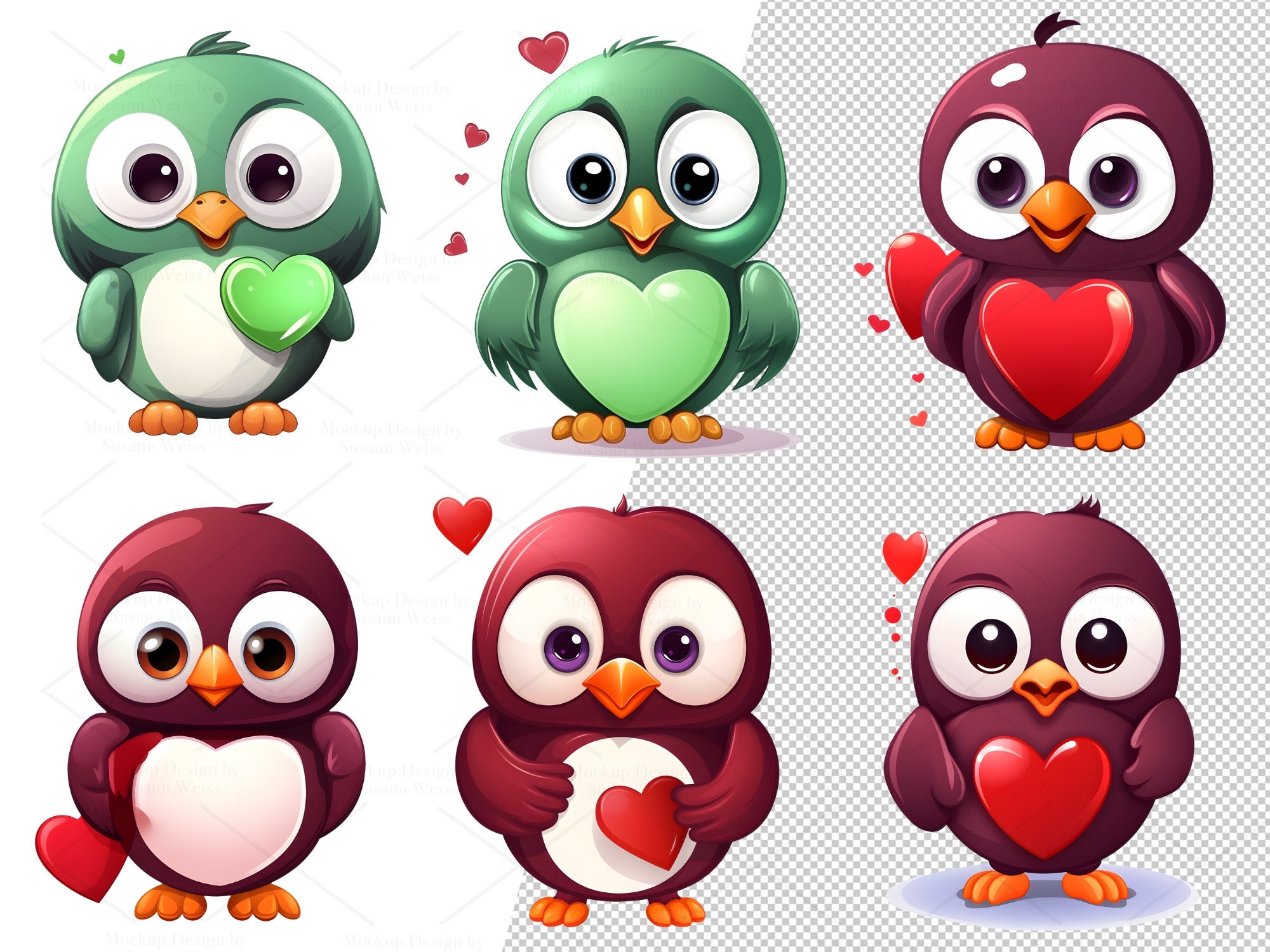 30 Digital Cute Penguin Clip Art Set, Cute Penguin Sticker, Sublimate ...