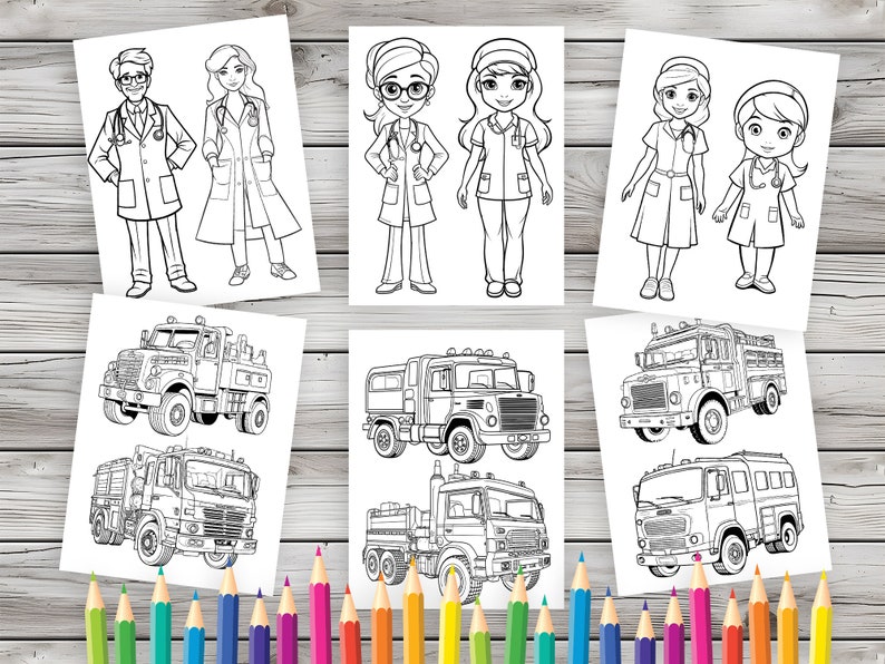 54 Job Coloring Elements for Coloring Book, Job Coloring Pages ...