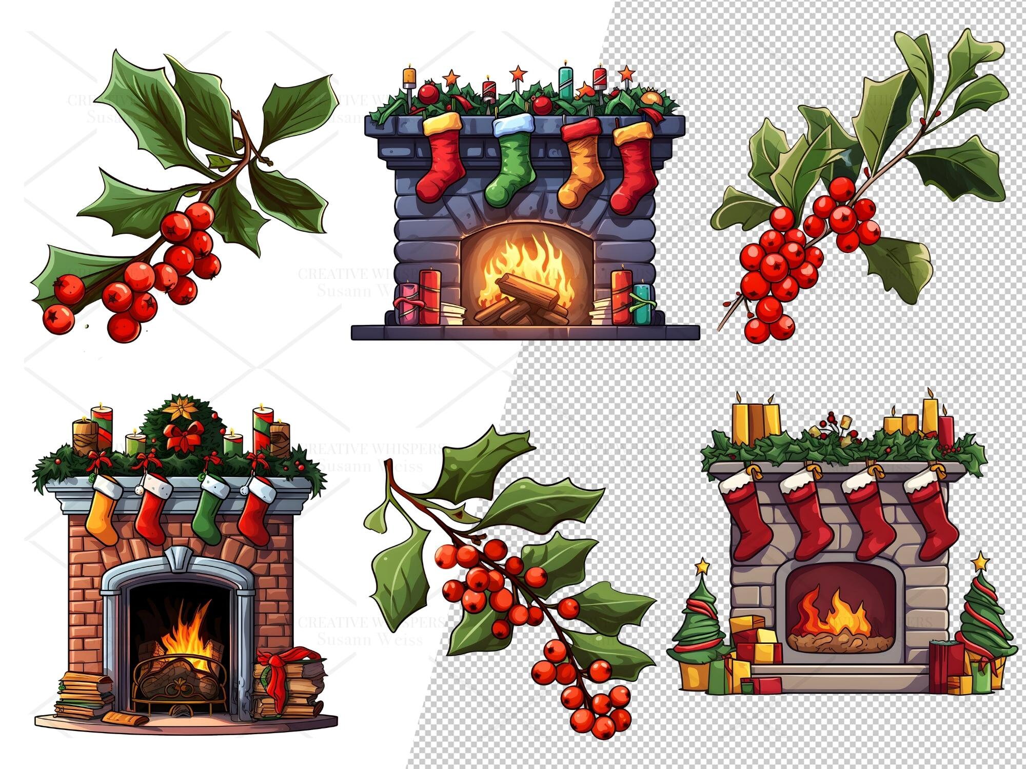 30 Digital Cute Christmas Clip Art Set, Cute Christmas Sticker ...