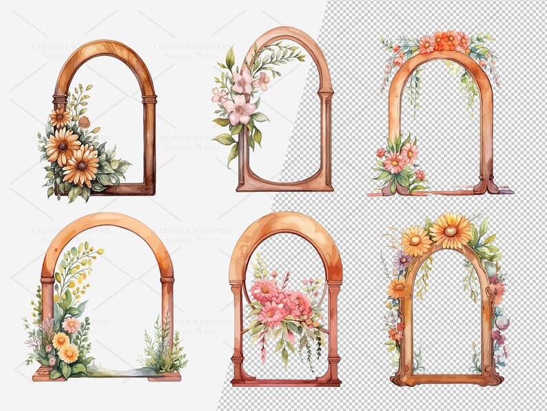 24 Watercolor Vintage Mirror SVG, Clipart Vector Graphics Wall Art ...