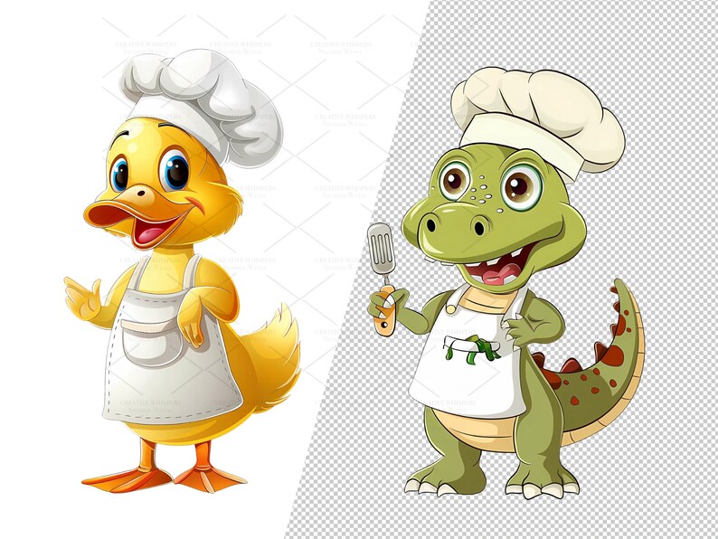 Cooking Animals PNG Clipart – Chef Outfits, Kitchen Decor (digital ...