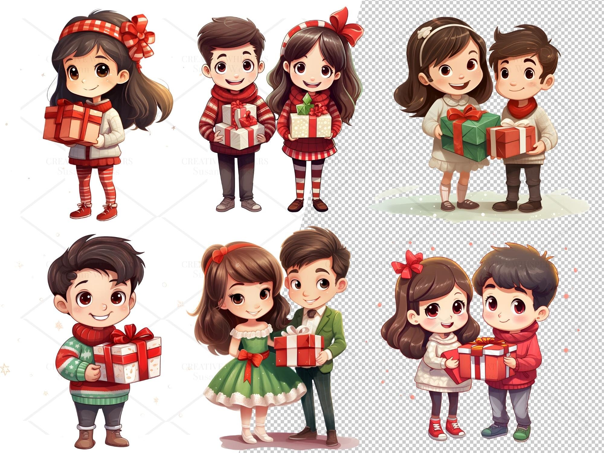 30 Digital Cute Christmas Clip Art Set, Cute Christmas Sticker ...