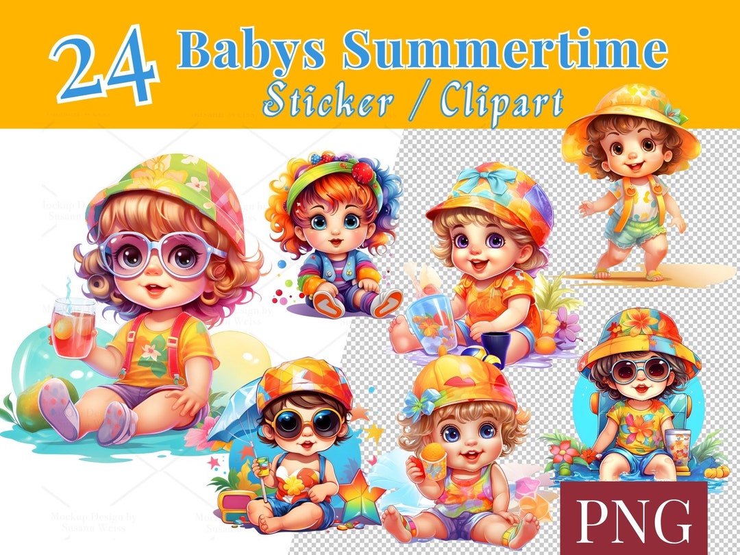 24 Digital Cute Baby Clip Art Set, Cute Baby Sticker, Cute Baby ...