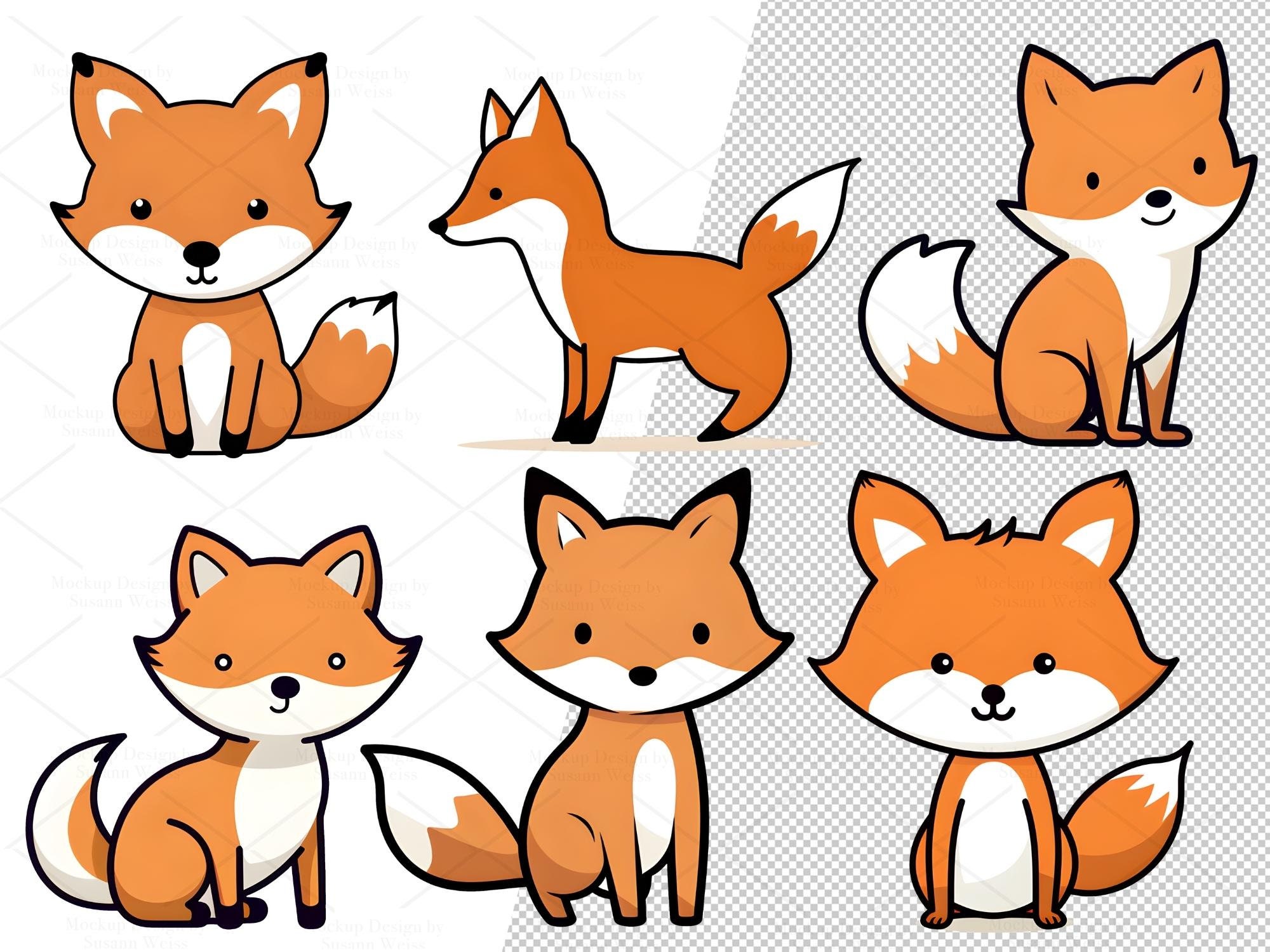 27 Digital Cute Fox Sticker Clip Art Set Cute Fox Sticker - Etsy