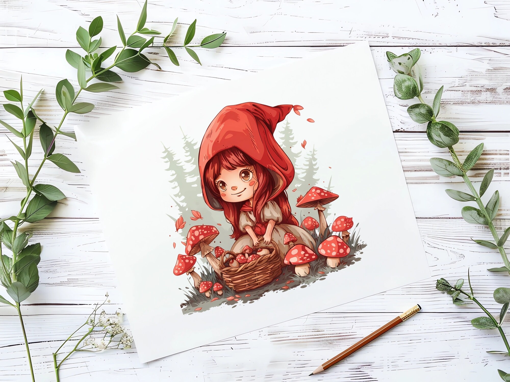 Cute Little Red Fairy Tale Figures, Clipart Bundle 10 High Quality Pngs ...