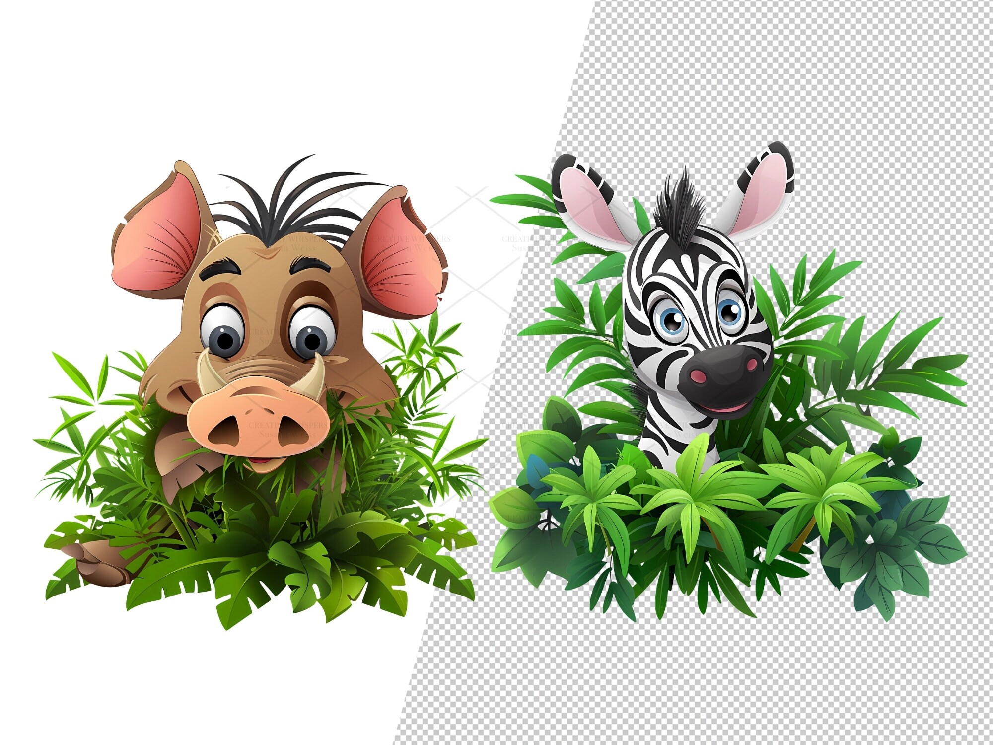 Cute Jungle Animal 3d Clipart Bundle 10 High Quality Pngs, Journaling ...