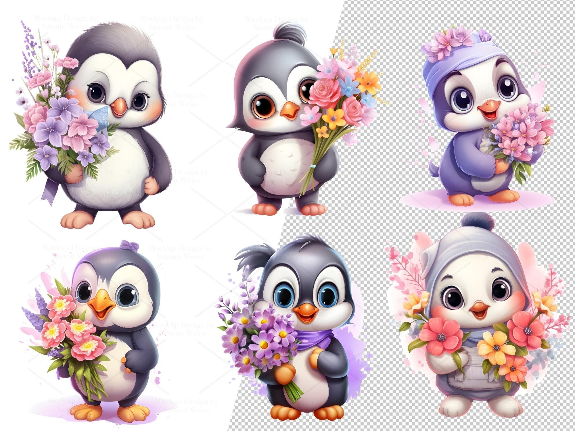 30 Digital Cute Penguin Clip Art Set Cute Penguin Sticker - Etsy