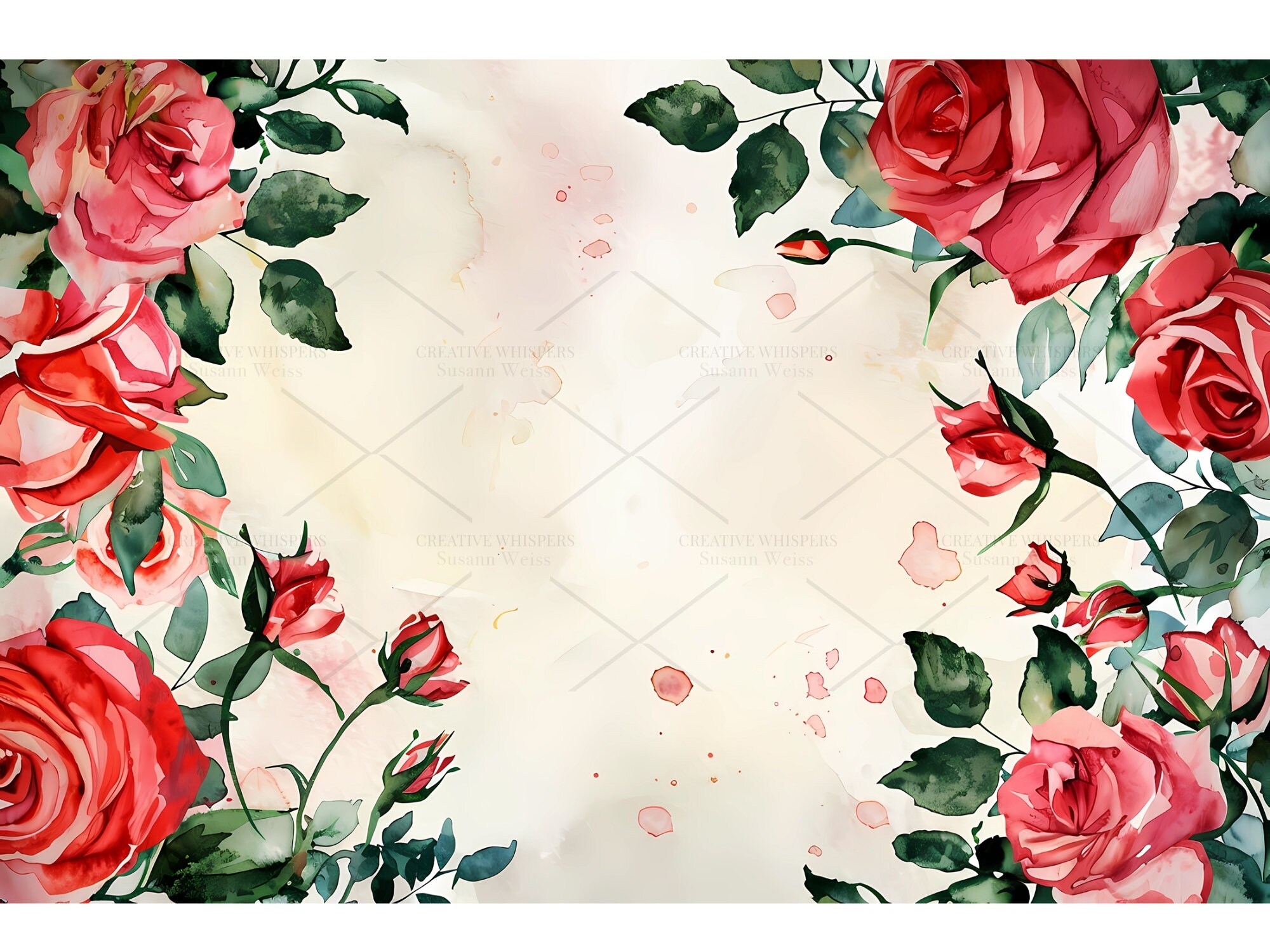 Save the Date Rose Flower Card Design Illustration Bundle 10 High ...