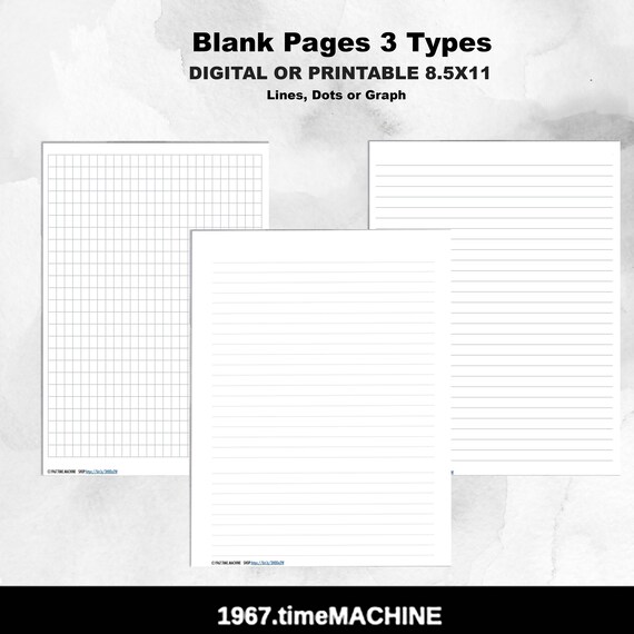Digital or Printable Pages 3 Types Line Dots Graph. 8.5 X - Etsy