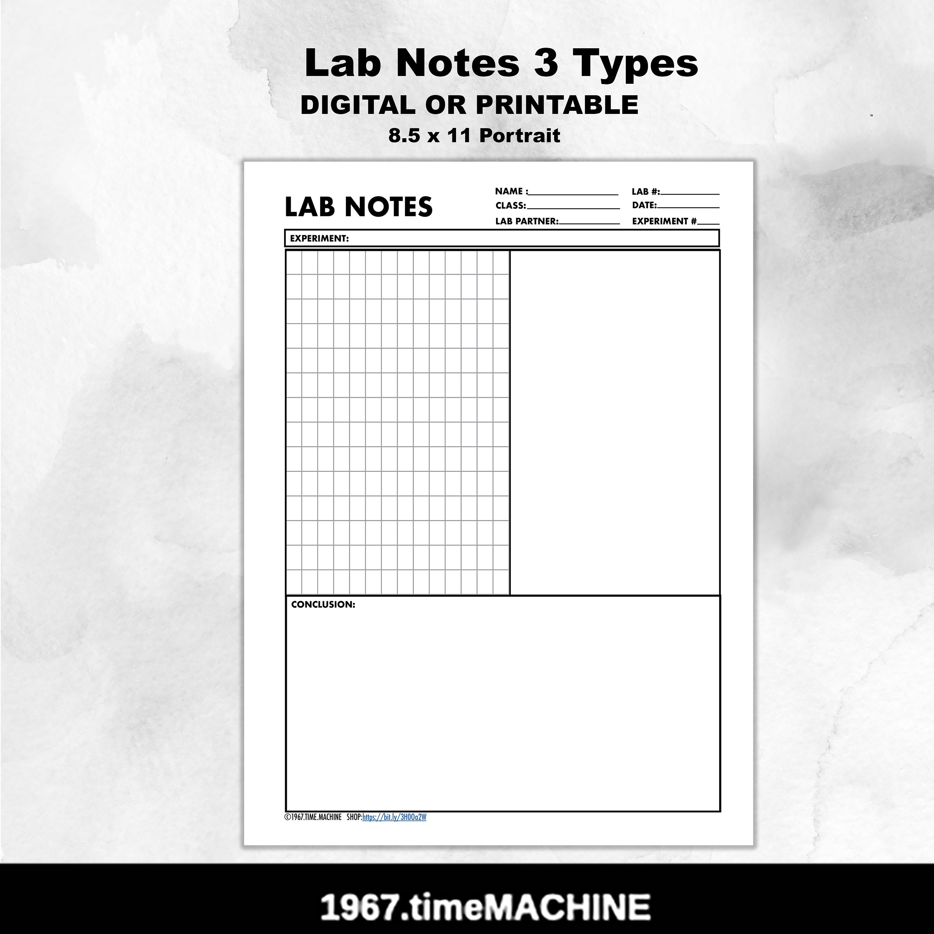 Lab Notes 3 Types Digital or Printable Portrait 8.5 X 11 - Etsy