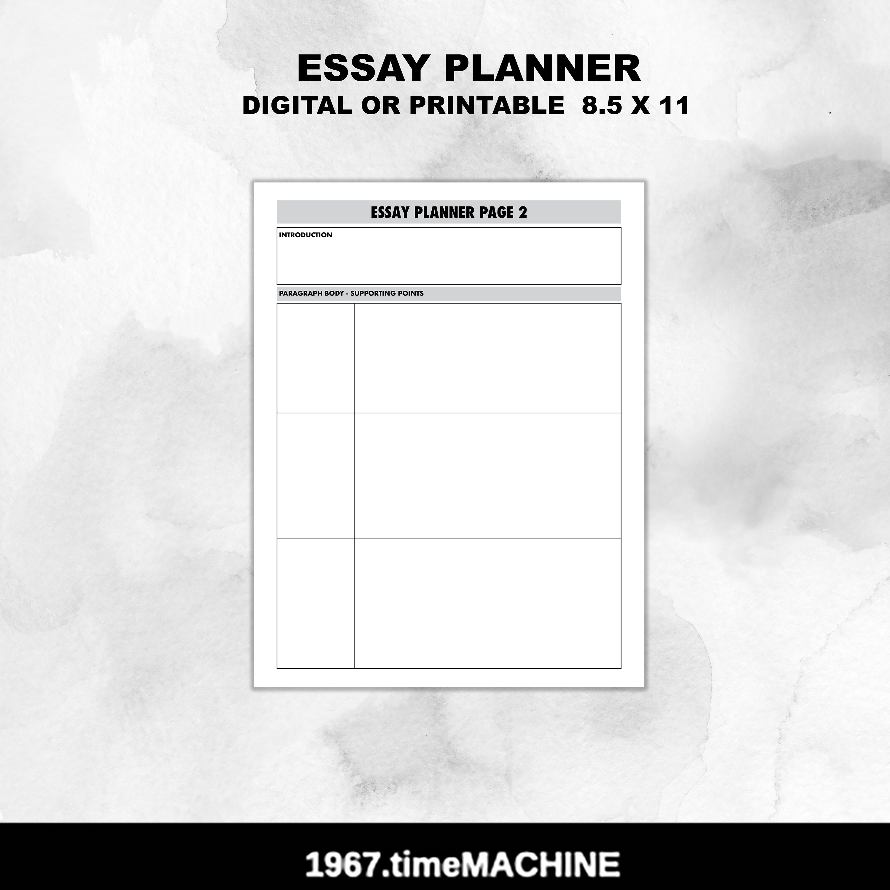Digital or Printable Essay Planner Template 8.5x 11 - Etsy
