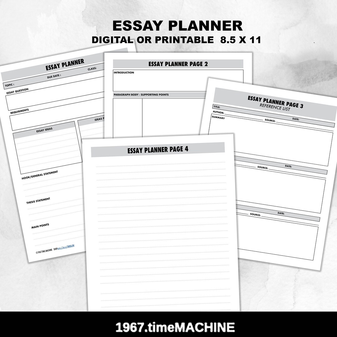 Digital or Printable Essay Planner Template 8.5x 11 - Etsy