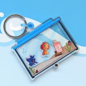 Cute Aquarium Refillable Shaker Keychain ~ Acrylic Charms, Openable ...