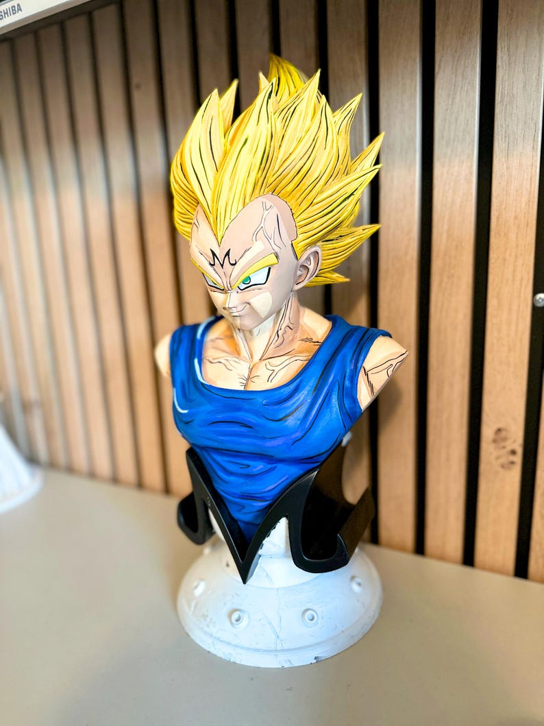Giant Majin Vegeta Bust – Hand-painted 3D Dragon Ball Statue (sizes M ...