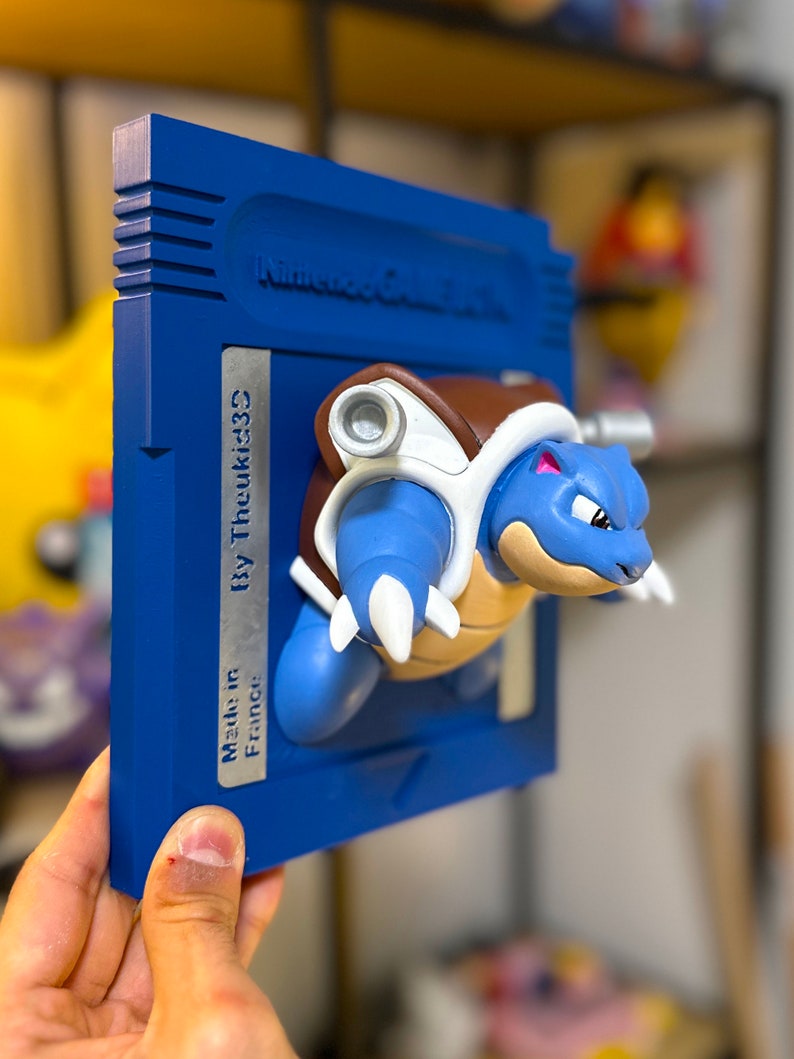Giant Size Blue Pokémon Cartridge With Tortank blastoise Hand Painted ...