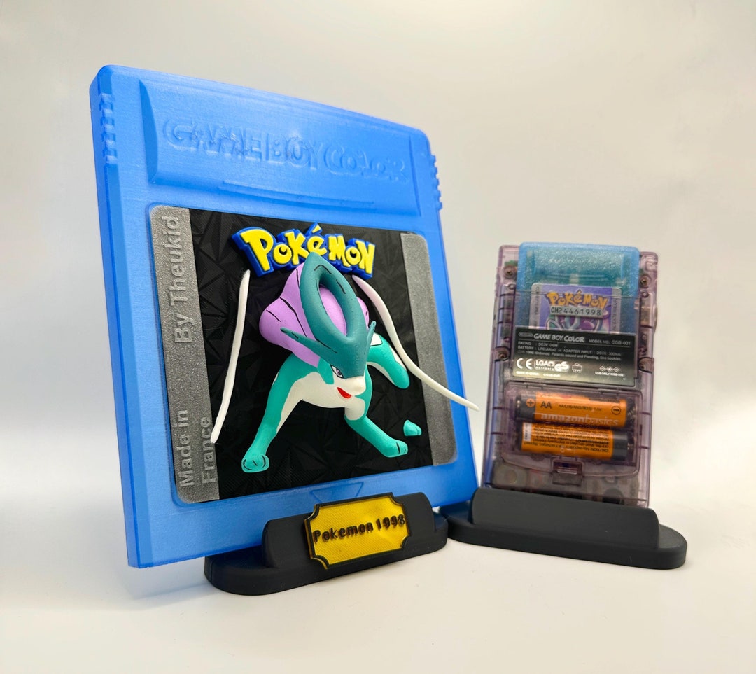 Giant Pokemon Crystal Cartridge Handmade With 3D Suicune – Optional ...