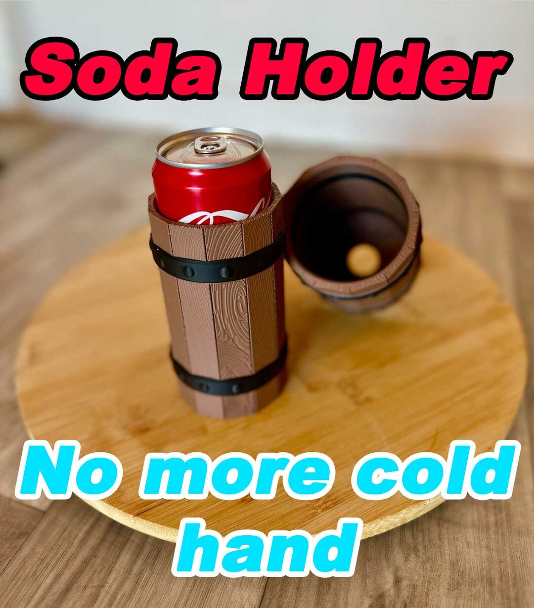 Medieval Wooden Can Holder - Ideal for 33cl Tall or Thick Cans | Anti ...