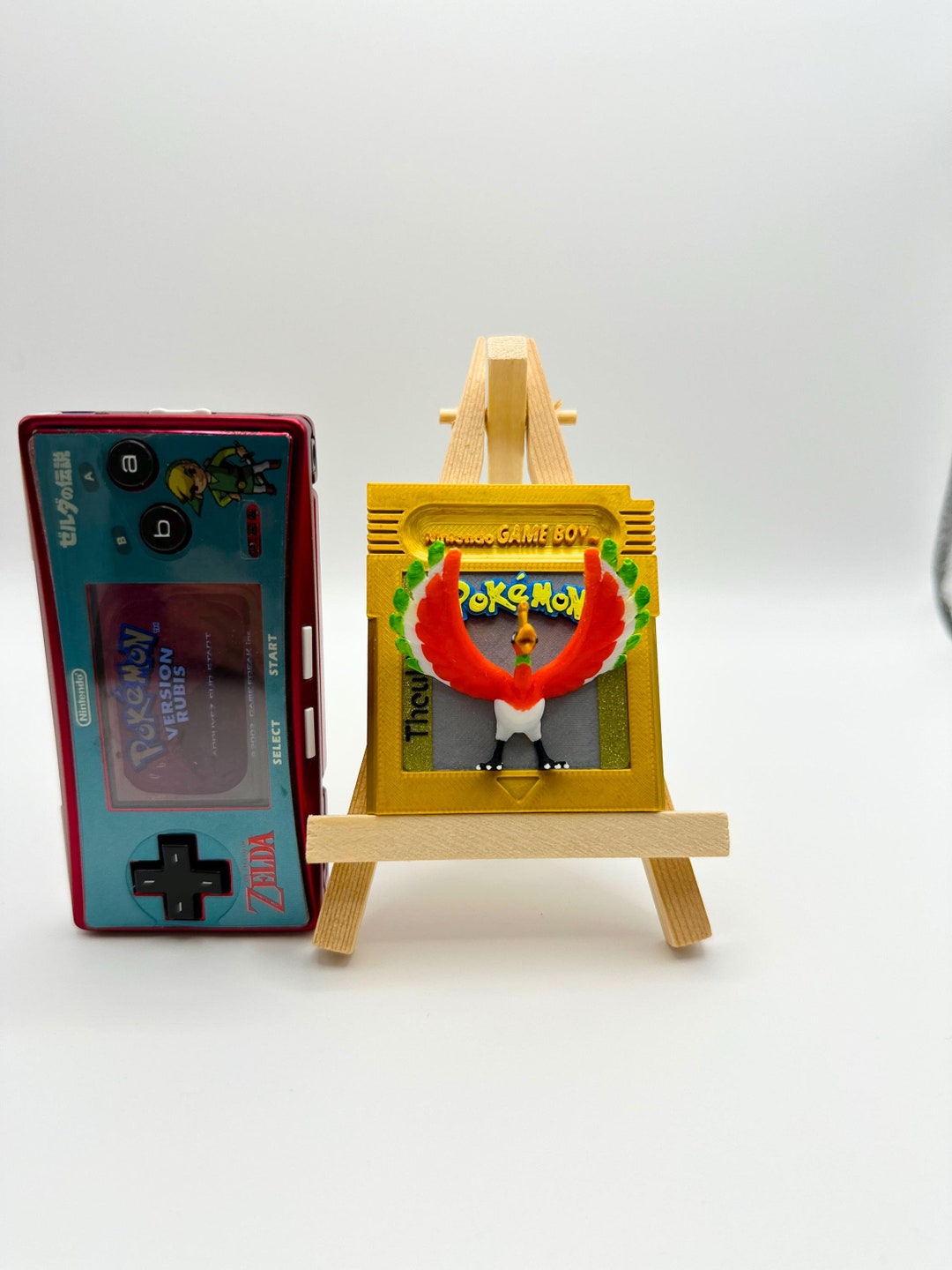 Pokémon Gold Cartridge Ho-oh 3D Real Size, Hand-painted Geek Decoration, Unique Gift for Pokémon ...