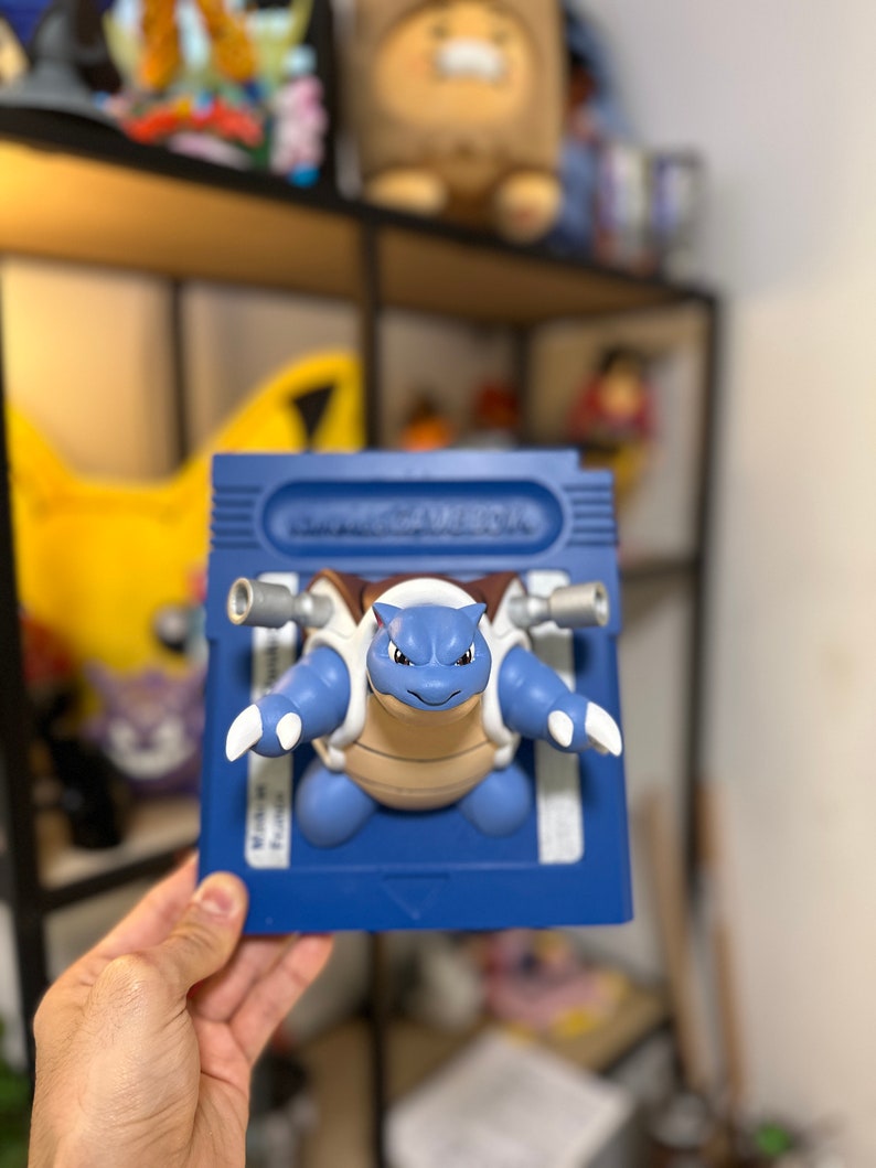 Giant Size Blue Pokémon Cartridge With Tortank blastoise Hand Painted ...