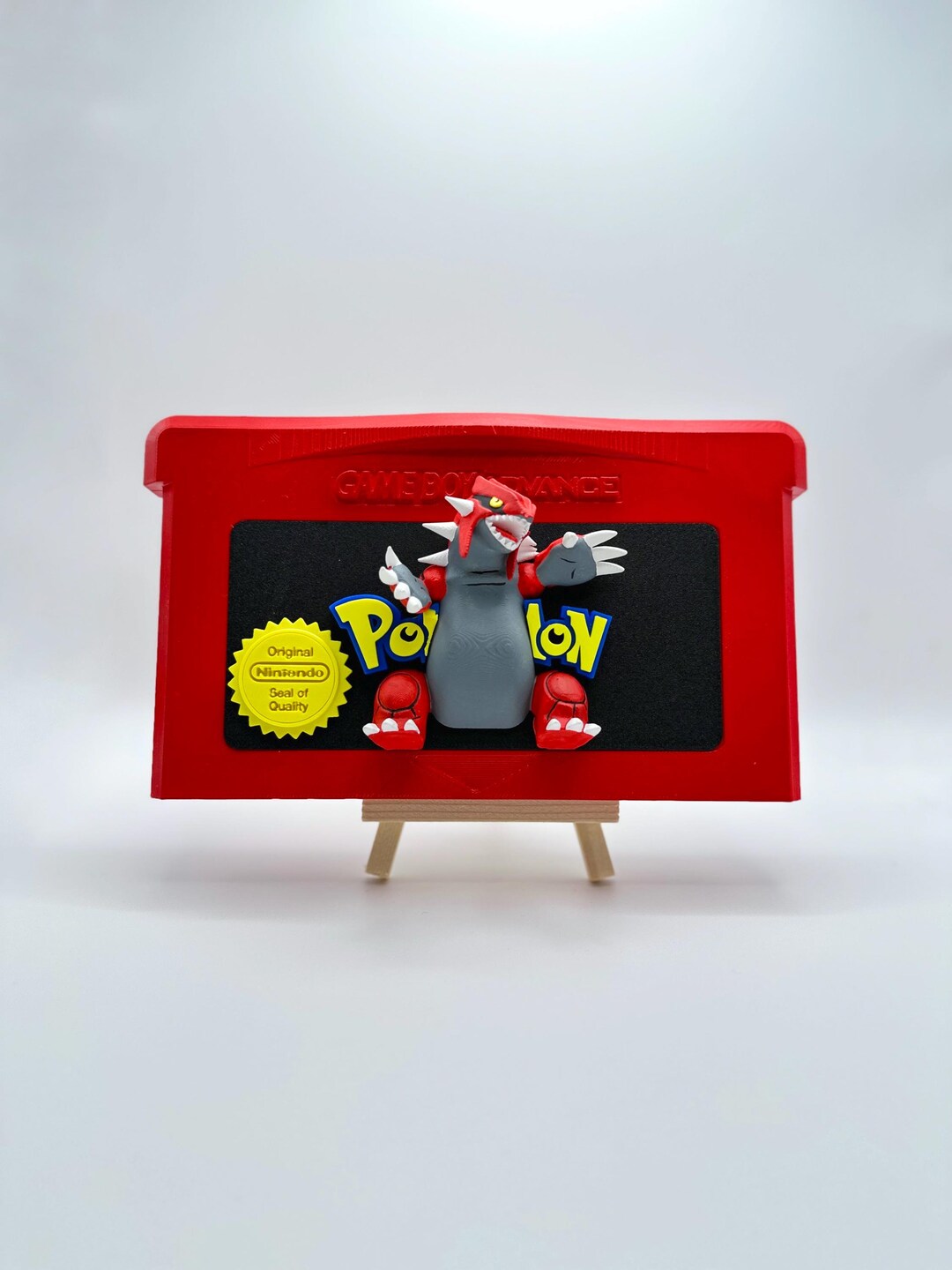 3D Pokémon Ruby Cartridge With Groudon Relief - Hand-painted Gameboy ...