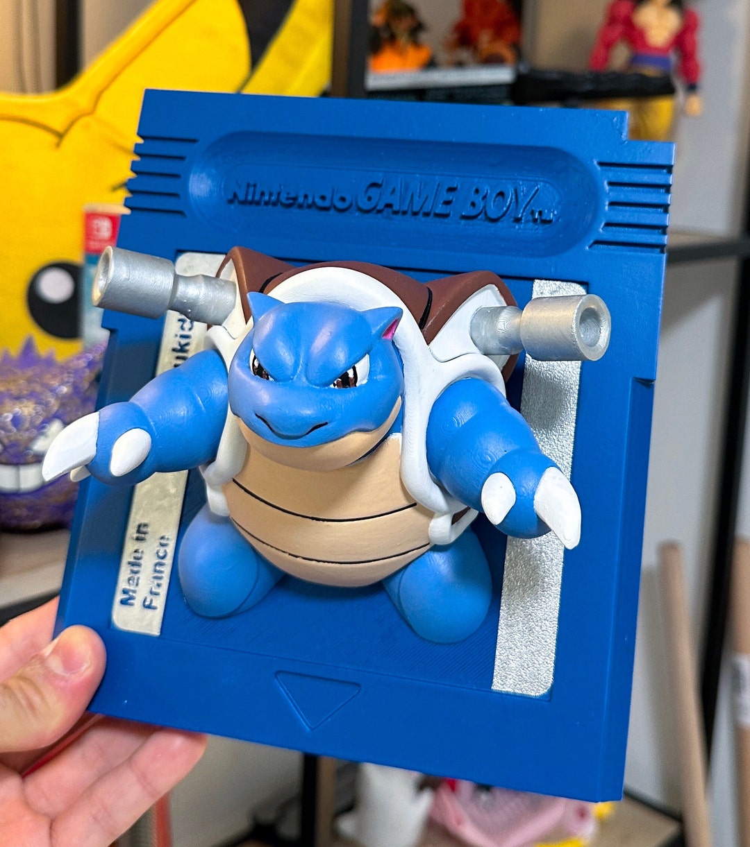 Giant Pokémon Blue Cartridge With Blastoise - Hand-painted 3D Original ...