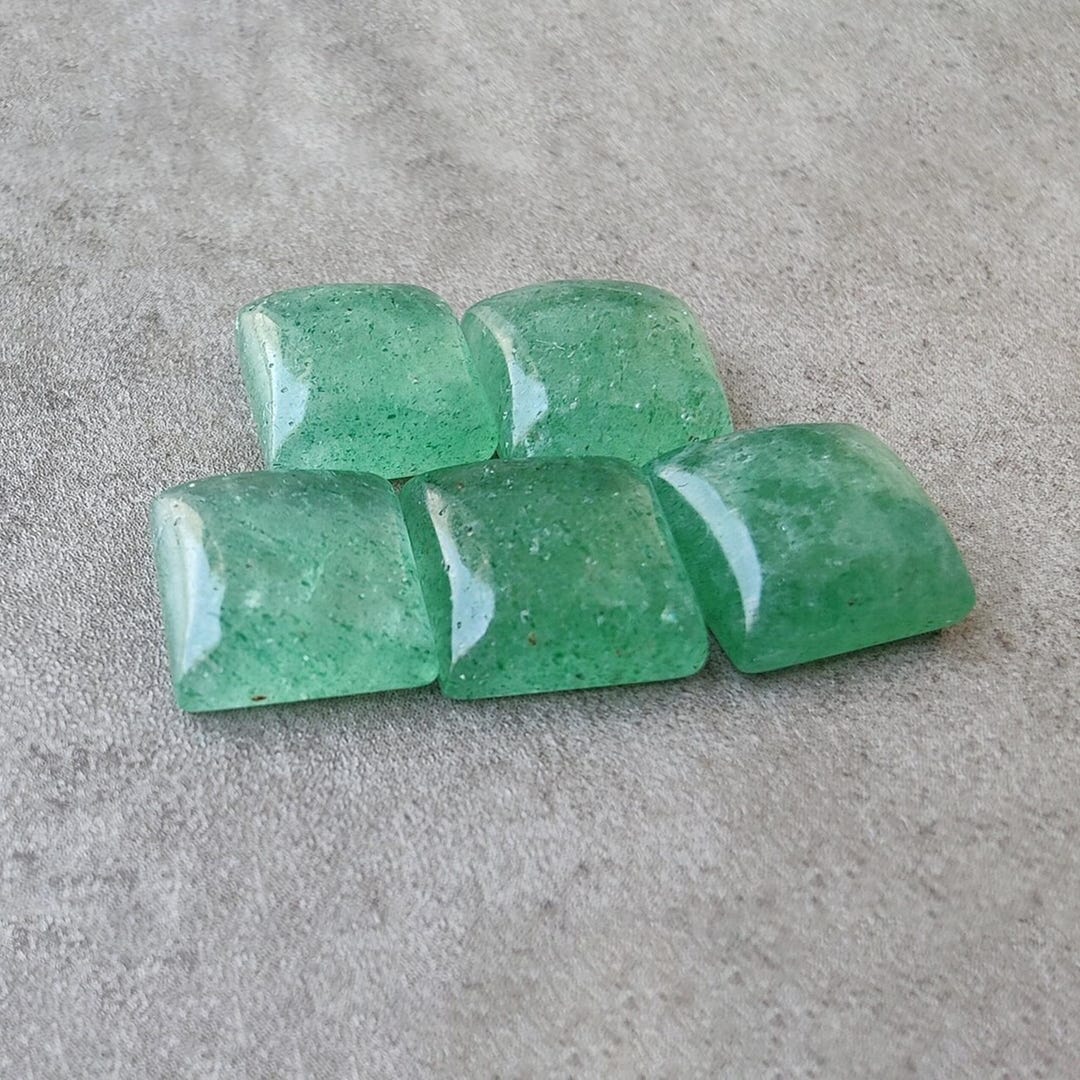 Green Strawberry Quartz Cabochon: Square Gemstone for Jewelry Making - Etsy