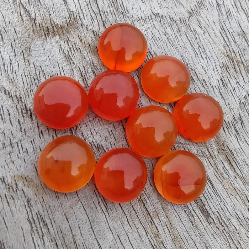 AAA+ Carnelian Cabochon: Round Flat Back Gemstone - Etsy