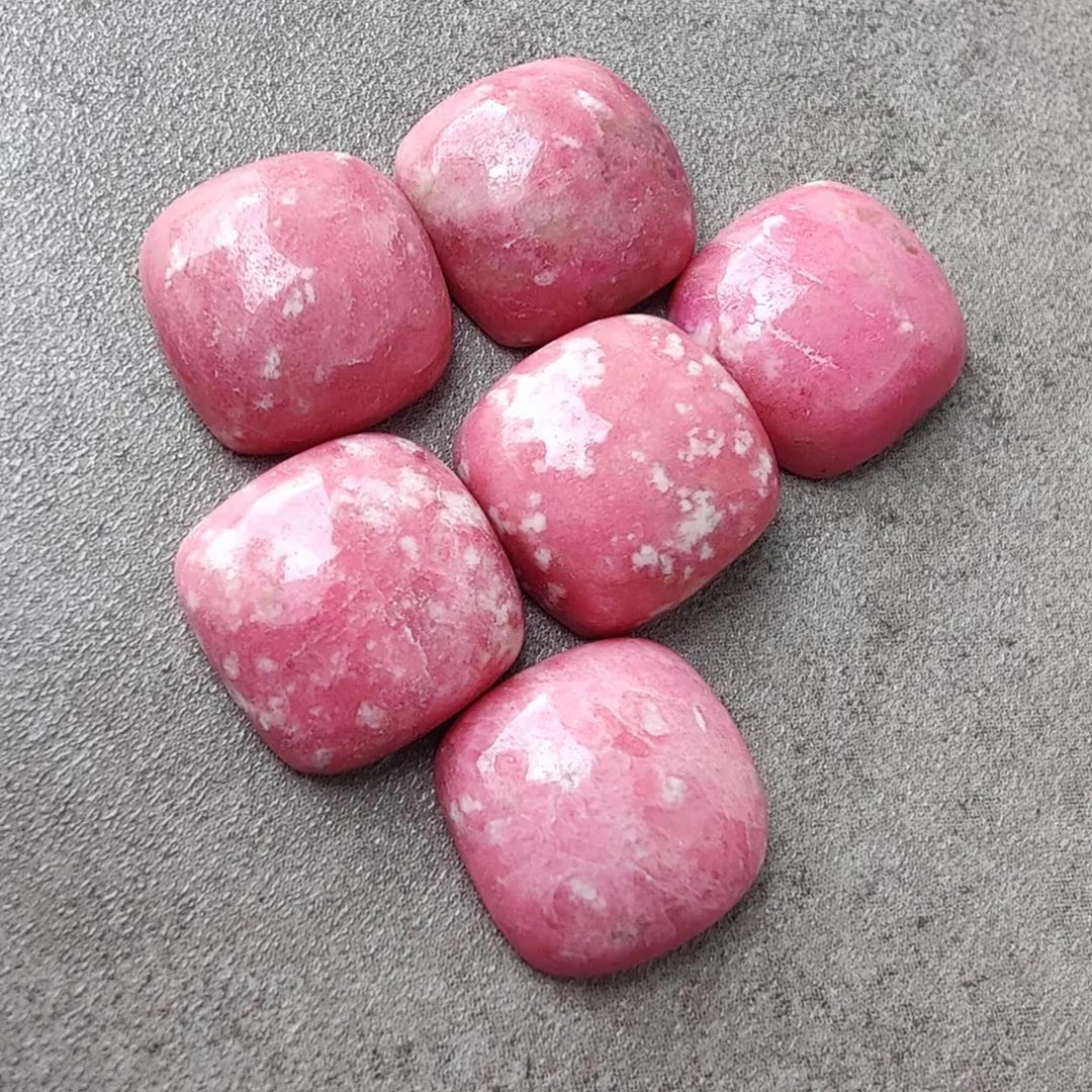 Natural Pink Thulite Cabochon Stone | Cushion Cut Thulite Gemstone ...