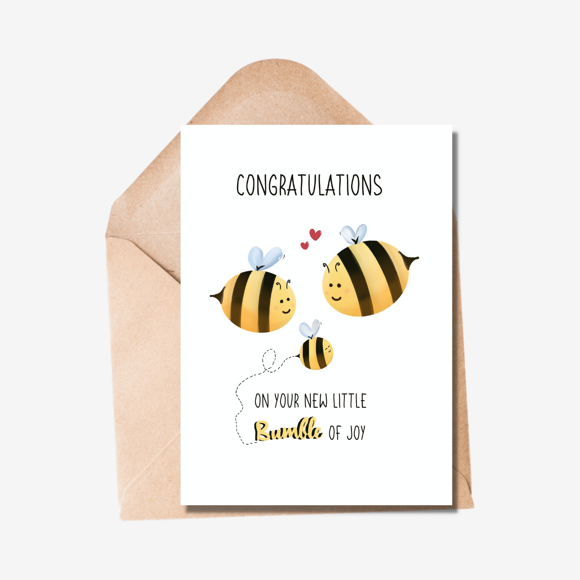 Congratulations New Baby Card | Cute Bumble Bee New Parents | Cute Pun ...