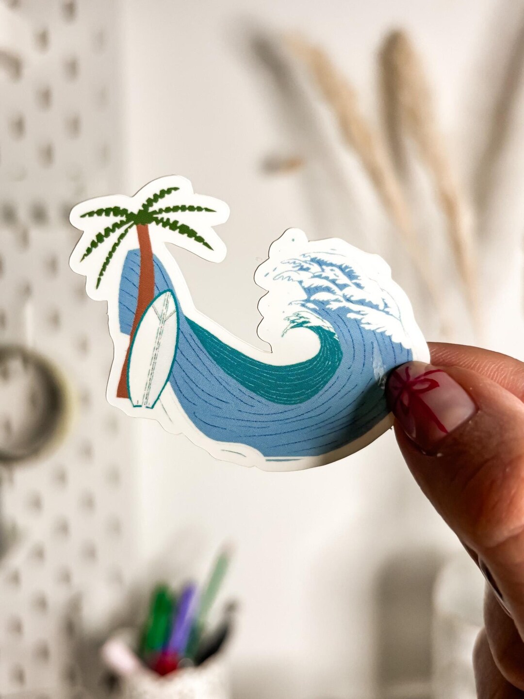 Ride the Wave Surf Sticker | Die Cut Sticker | Laptop / Water Bottle ...
