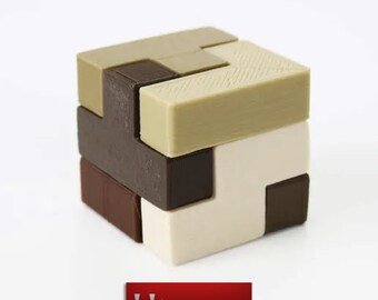 3d Wooden Puzzle Cube - Etsy