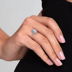 1CT Oval Cut Moissanite Bypass Engagement Ring, Modern Twist Solitaire ...