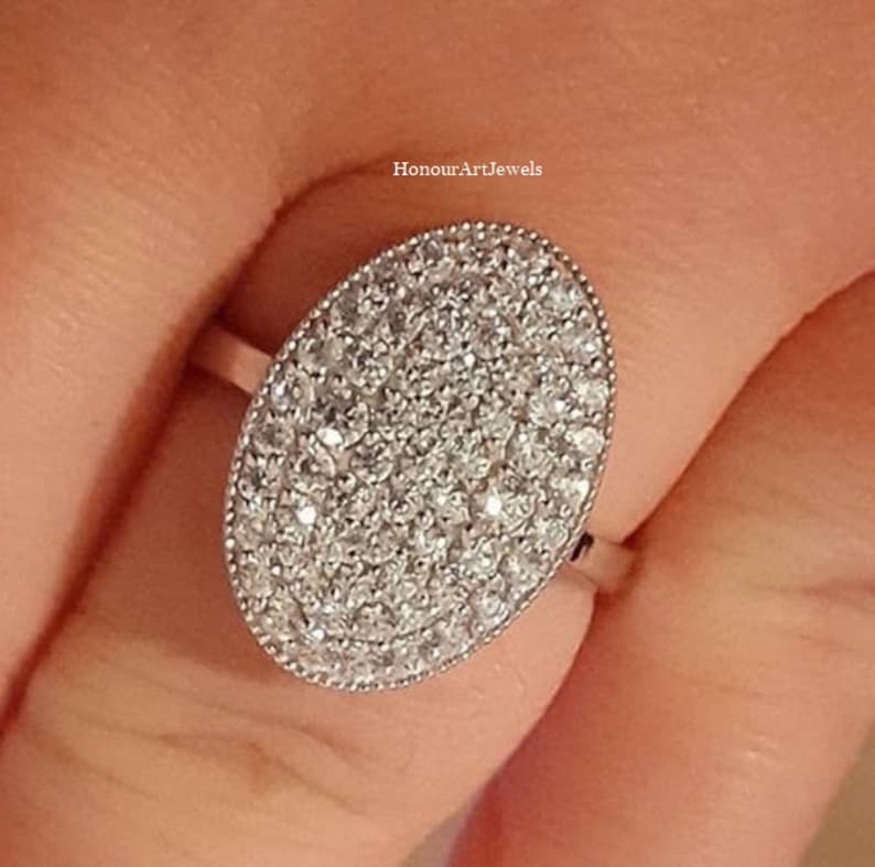 Twilight Bella Engagement Ring, Cluster Round Moissanite Wedding Ring ...