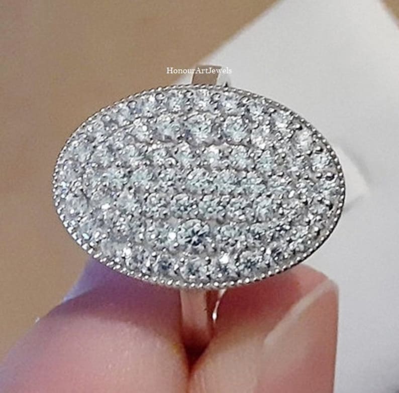 Twilight Bella Engagement Ring, Cluster Round Moissanite Wedding Ring, Breaking Dawn Edward ...