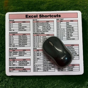 Pink -excel Shortcuts Mouse Pad / Desk Accessories, Desk Accessories ...