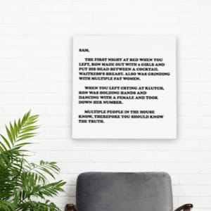 Jersey Shore "the Note" Framed Canvas Print, Dear Sam Anonymous Letter ...