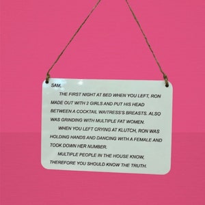 Jersey Shore the Note Desktop MDF Panel, Dear Sam Anonymous Letter Wall ...