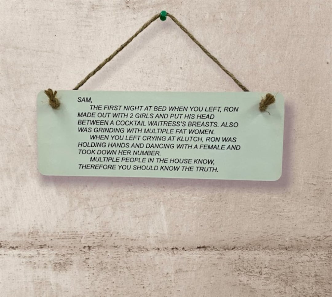 Jersey Shore the Note Desktop MDF Panel, Dear Sam Anonymous Letter Wall ...