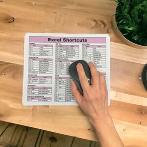 Purple -excel Shortcuts Mouse Pad / Desk Accessories, Desk Accessories ...