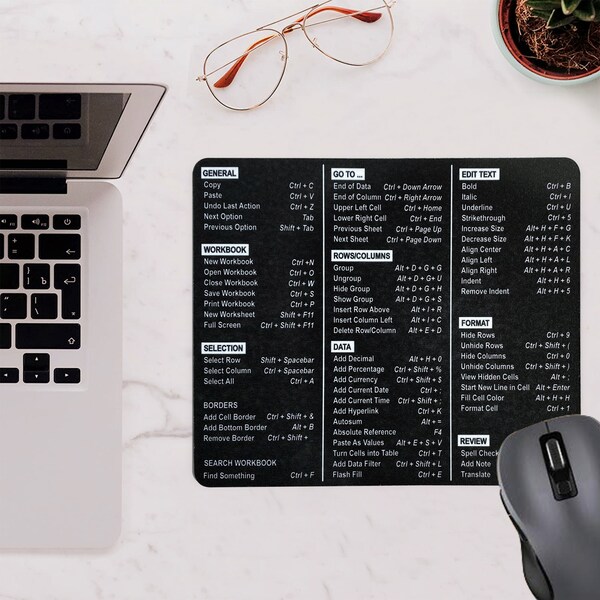 Excel Shortcuts Desk Mat - Etsy