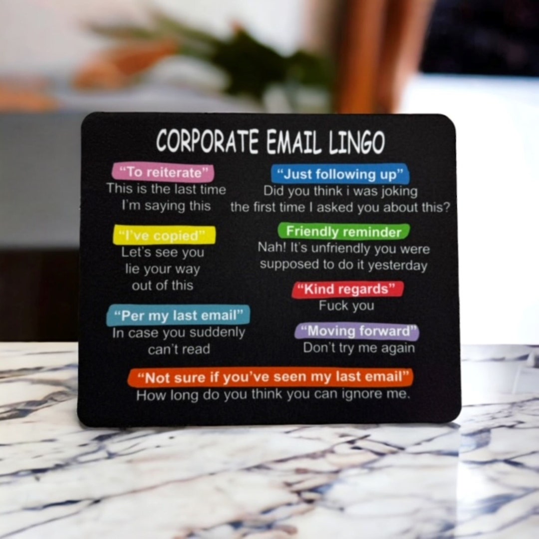 Corporate Email Lingo Mouse Pad / Desk Accessories, Desk Accessories ...