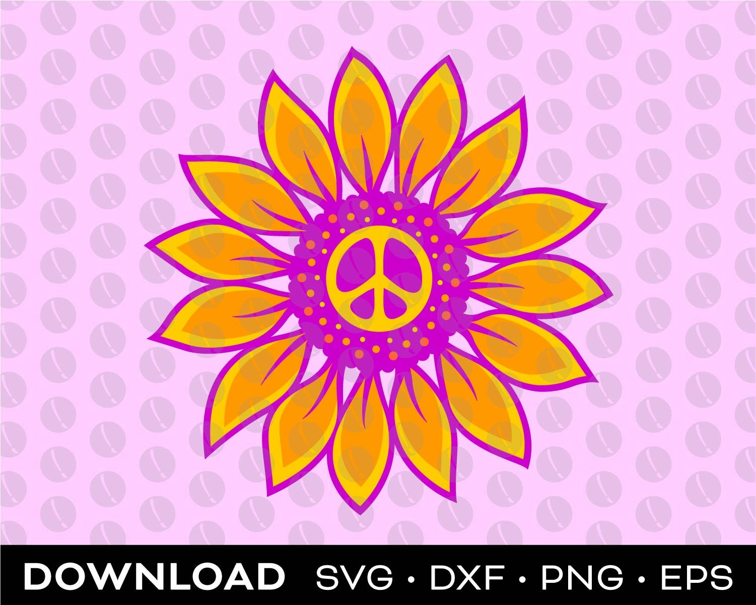 Sunflower Peace Sign Svg, Png, Dxf, Eps Download - Etsy Canada