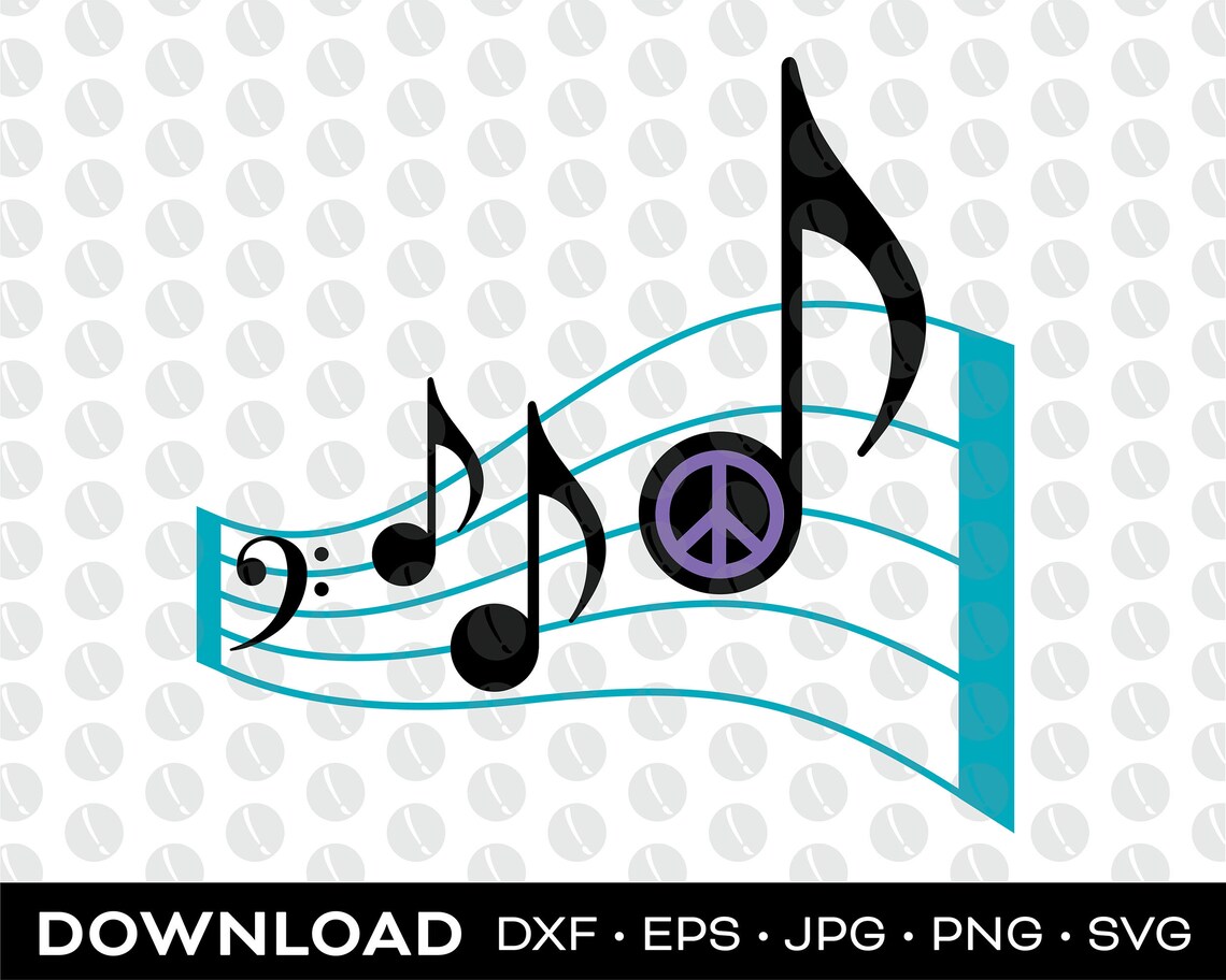 Musical Staff Peace Sign Svg, Png, Jpg, Dxf, Eps Download - Etsy