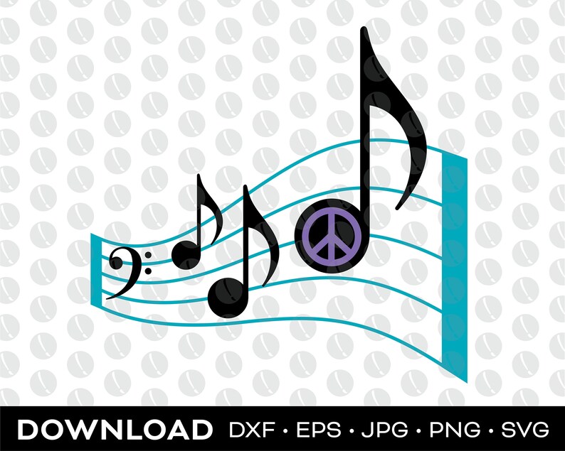 Musical Staff Peace Sign Svg, Png, Jpg, Dxf, Eps Download - Etsy